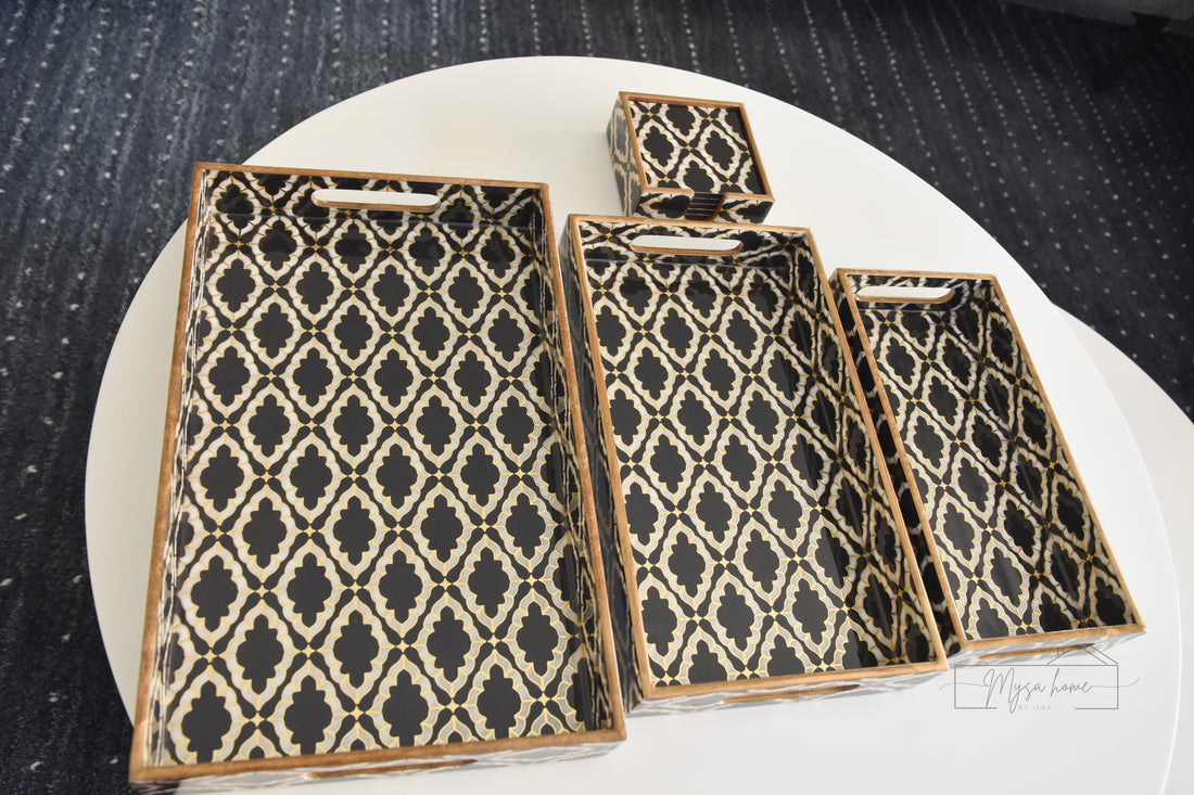Serving Tray Set - Noir Collection – Mysa Home